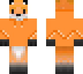 fox with orange patterned hoodie | Minecraft Skins