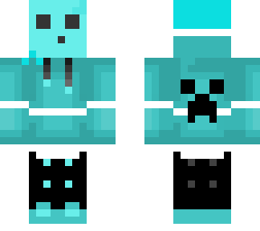 Blue Slime with Creeper Hoodie | Minecraft Skin