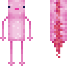 cursed axolotl pink cute tallboi | Minecraft Skins