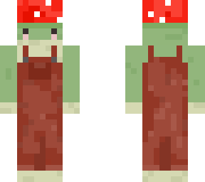 Froggy with mushroom hat and overalls | Minecraft Skin