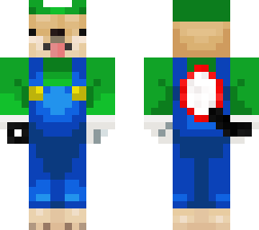 Dapper Doge as Luigi with Poltergust | Minecraft Skin