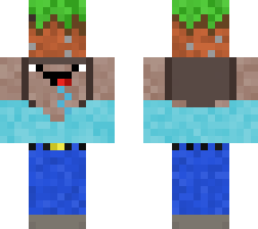 noob with grass block | Minecraft Skin