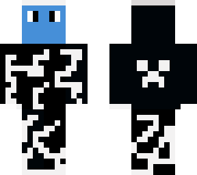 Black Boy with white Lines | Minecraft Skin