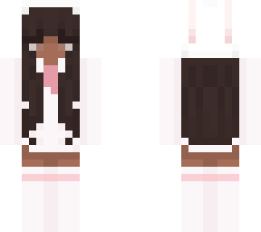 Black Bunny Girl With Brown Hair | Minecraft Skin