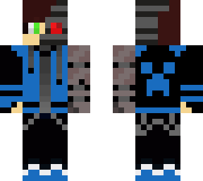 Blue Cyborg Gamer | Minecraft Skin