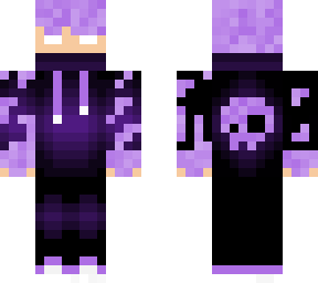 Purple Skull Hoodie Boy Cool | Minecraft Skin