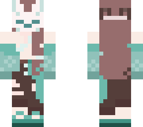 Blue fox mask girl with Comodo | Minecraft Skin