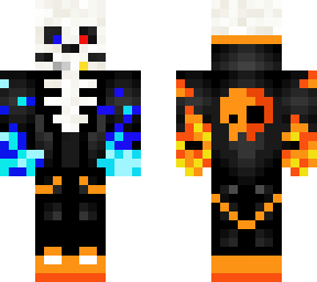 Fire and Ice Skeleton | Minecraft Skin