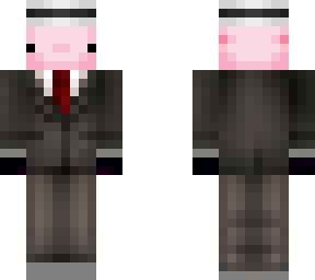 axolotl in suit with hat | Minecraft Skin
