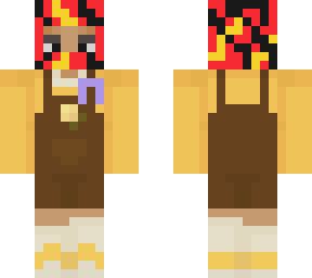 Ponk, yellow yaks, purple ribbon | Minecraft Skin
