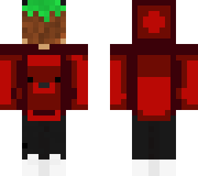 red cool boy in hoodie skin with a mask | Minecraft Skin