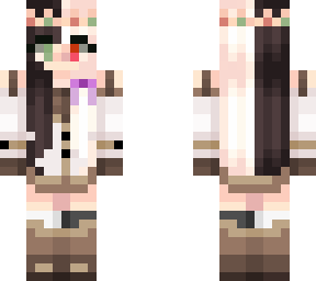 Girl Ranboo with Cancer Ribbon | Minecraft Skin