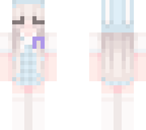 girl skin with purple ribbon | Minecraft Skin
