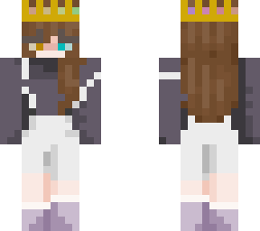 Purple Dungaree Crown Girl | Minecraft Skin