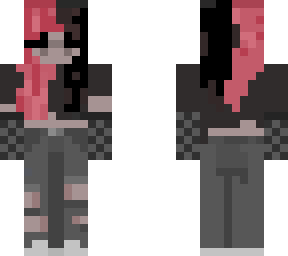 alt grunge girl split hair dye | Minecraft Skin