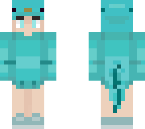Blue Cute Axolotl Suit | Minecraft Skin