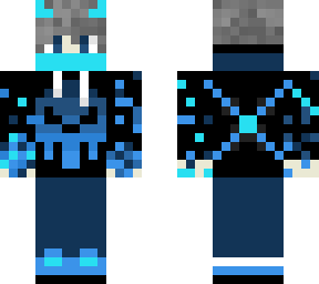 cyan neon demigod | Minecraft Skin