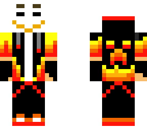 fire creeper with mask , headphone | Minecraft Skin