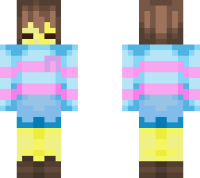 StrawOlive's Frisk Undertale Skin with Cancer Ribbon | Minecraft Skin