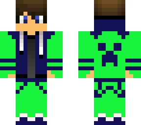 Indigo/Neon lime gamer boy | Minecraft Skin