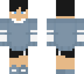 cute aesthetic cool joggers blue blackhair | Minecraft Skins