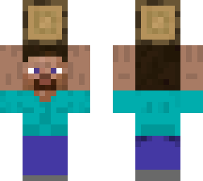 steve holding wood log | Minecraft Skins
