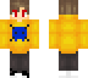 crainer red eyes,blue skull and sort of black shoes | Minecraft Skin