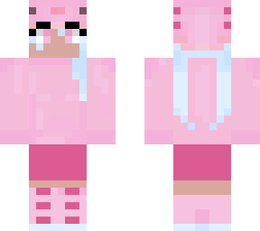 Pink Axolotl Girl | Minecraft Skin