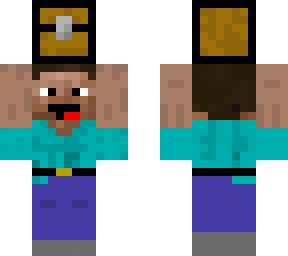 Noob Steve Holding a Chest | Minecraft Skin