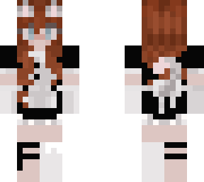 Bee Girl With Brown Curly Hair Cat Maid Edition | Minecraft Skin
