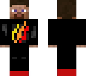 Steve in Preston fire merch | Minecraft Skin