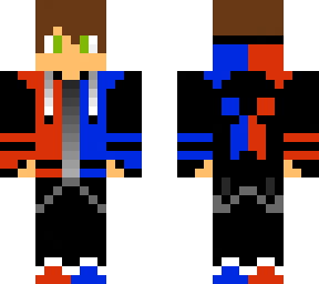 Blue and Red Minecraft gamer | Minecraft Skin