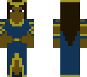 girl brownskin queen blue gold dress | Minecraft Skins