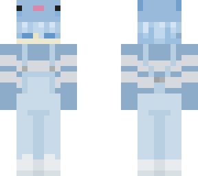 Blue boy with axolotl bucket hat | Minecraft Skin