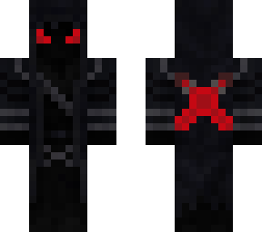 Black Robe Guy With Red Eyes and Swords | Minecraft Skin