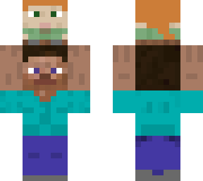 Steve carrying alex | Minecraft Skin