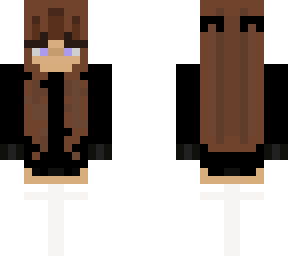 cute girl in black hoodie | Minecraft Skin