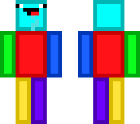 Rainbow Noob skin | Minecraft Skin