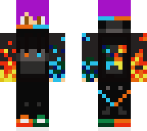 red and blue fire | Minecraft Skins