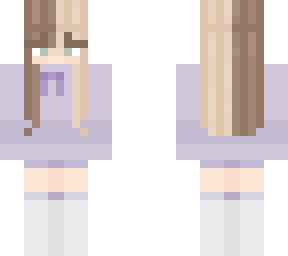 Girl In Purple with Cancer Ribbon | Minecraft Skin