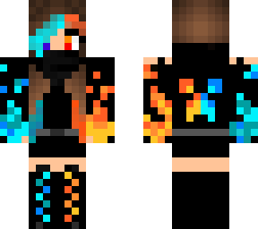 frost fire epic cool girl gamer creeper | Minecraft Skins
