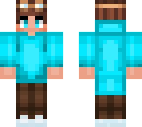 Boy with cyan cape and glasses | Minecraft Skin