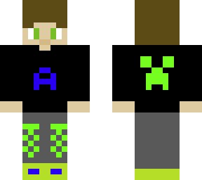 green neon gamer boy (special dfeects) | Minecraft Skin