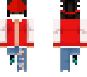 Korblox left leg boy skin with Red Valkyrie hat | Minecraft Skin
