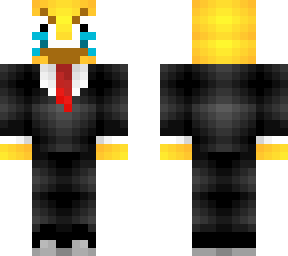 Laughing crying emoji in a suit | Minecraft Skin