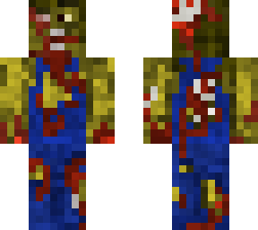One-eyed Zombie in overalls | Minecraft Skin