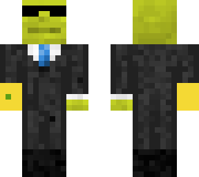 Agent Shrek with infinity gauntlet | Minecraft Skin