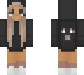 hooded girl with smile on the neck | Minecraft Skins