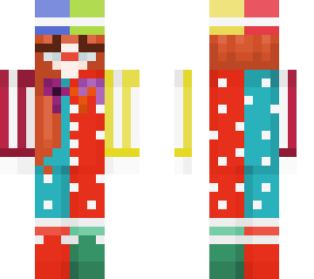 Clown skin with purple ribbon | Minecraft Skin