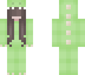 Frog Onsie Girl with a long fringe ( kinda gothic ) | Minecraft Skin